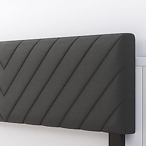 Queen Bed Frame Upholstered Platform Bed Frame with High-Adjustable Headboard, Solid Wood Slats Support, Strong Weight Capacity, Non-Slip and Noise-Free,No Box Spring Needed, Easy Assembly (Queen)
