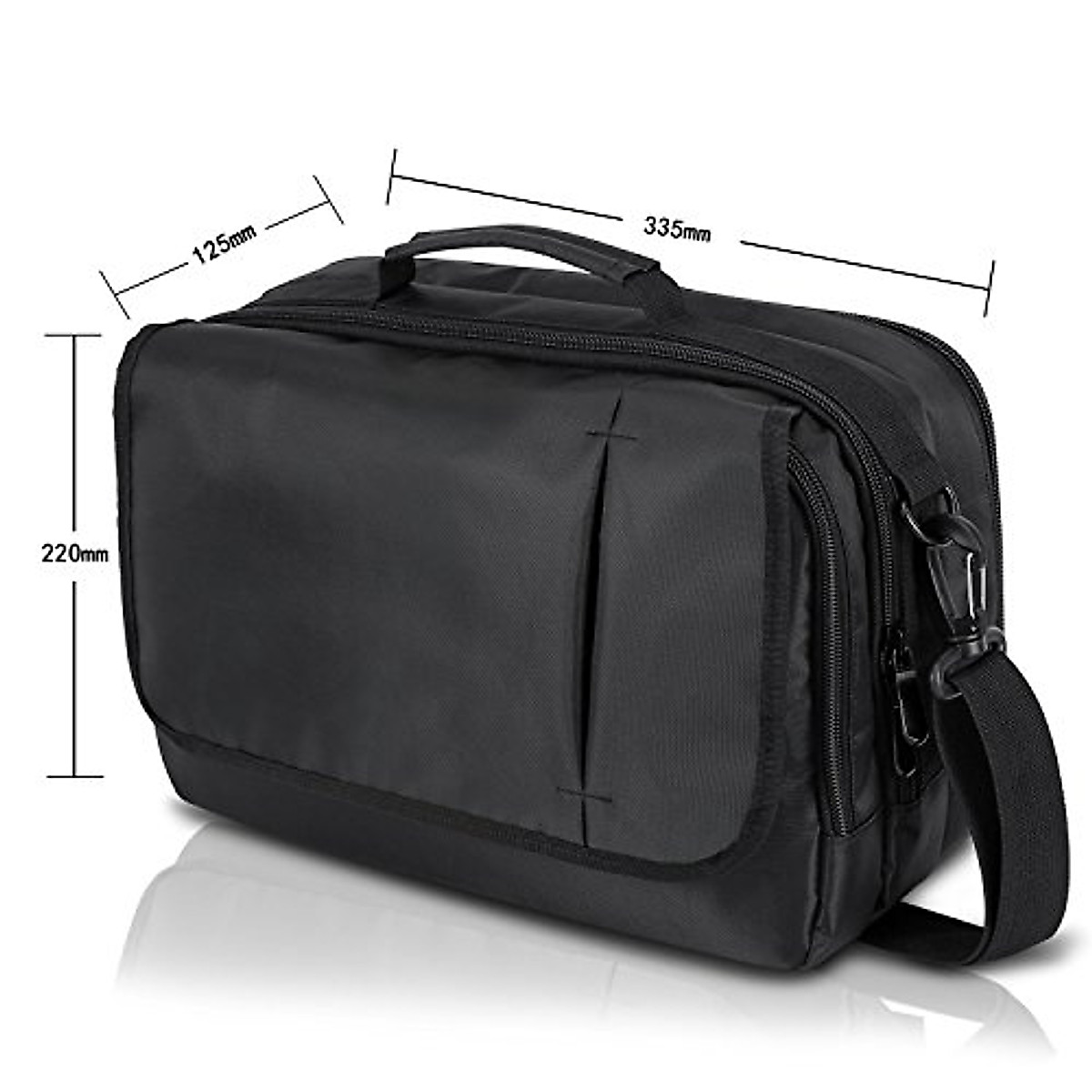 NAVISKAUTO Universal Business Messenger Bag Shoulder Bag for 10.1 inch Dual Portable DVD Player, Laptop and Tablet-Black (10.1 inch)