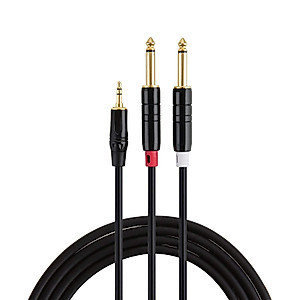 CableCreation 3 FT 3.5mm 1/8" TRS to 2 x 6.35mm 1/4" TS Mono Y Cable Splitter Cable Compatible with iPhone, iPod,Laptop,CD Players,Power Amplifier,Mixer, Home Stereo Systems,1 Meter/Black