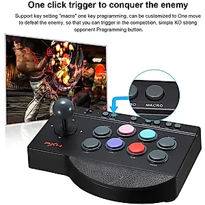 PXN Arcade Stick PC Joystick 0082 Fight Stick Turbo and Macro Function Arcade Fight Stick Turbo Macro USB Connection for PC,PS4,PS3,Xbox Series X|S, Xbox One