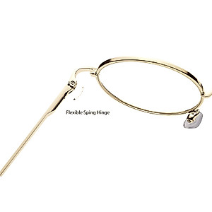 COASION Vintage Round Clear Glasses Small Metal Frame Non Prescription Lens Eyeglasses (Gold)