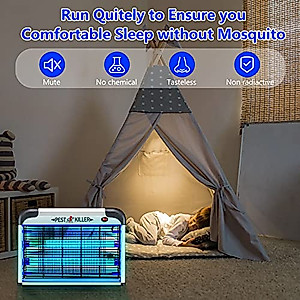 Indoor Bug Zapper, Electric Mosquito Zapper Plug-in, Powerful 20W 2800V Fly Insect Killer Repellent Lamp, Home Pest Control Bug Catcher Eliminator Shocker for Gnat Fruit Fly Moth with Replacement Bulb