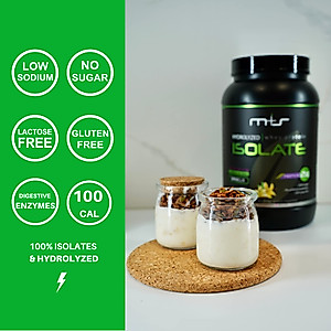 M+S Hydrolyzed Whey Protein Isolate, 2.05 Lb – Grass Fed Protein Powder, Gluten Free, Fast Absorbing, Easy Digesting, Stevia Sweetened (Vanilla)