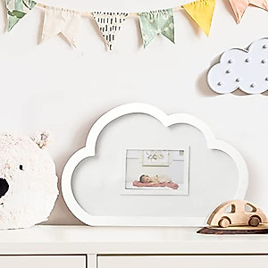Kate Aspen Baby Shower Guest Book Frame with Wooden Guestbook Alternative, One Size, Cloud/Rain Drops