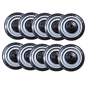Shopping Cart Wheel 5" x 1-1/4" Polyurethane (Axle Diameter : 3/8") 1 EA, 10 EA (10 EA)