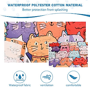 ASPMIZ Floral Aprons for Women with Pockets, Waterproof Chef Apron Women Flowers for Party Painting Gardening, Adjustable Bib Kitchen Cooking Apron for Women Mom Adults Girls, 27.6 x 31.5 Inch, Red