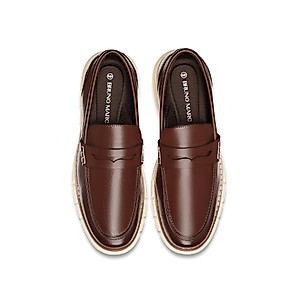 Bruno Marc Men's Casual Dress Shoes Slip-on Lightweight Penny Loafers,Size 10.5,Dark Brown,SBLS2349M