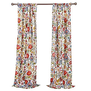 Greenland Home Astoria Curtain Panel Set, 84-inch L, White