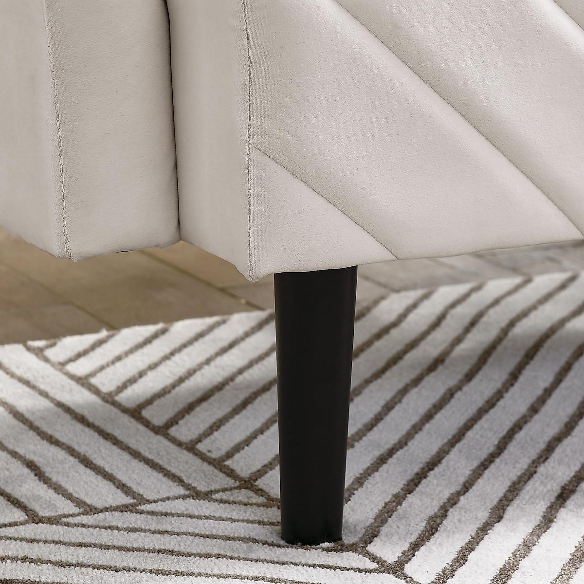 OUYESSIR 78 inch Velvet Futon Sofa Bed, Small Couch, Convertible Futon Sleeper Sofa with Folding Armrests, Modern Loveseat Couch for Bedroom, Living Room (Beige)