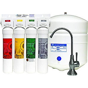 Watts Premier WP531417 RO Pure Plus Reverse Osmosis Filtration System with Top-Mount Twist Faucet, Brushed Nickel, Standard