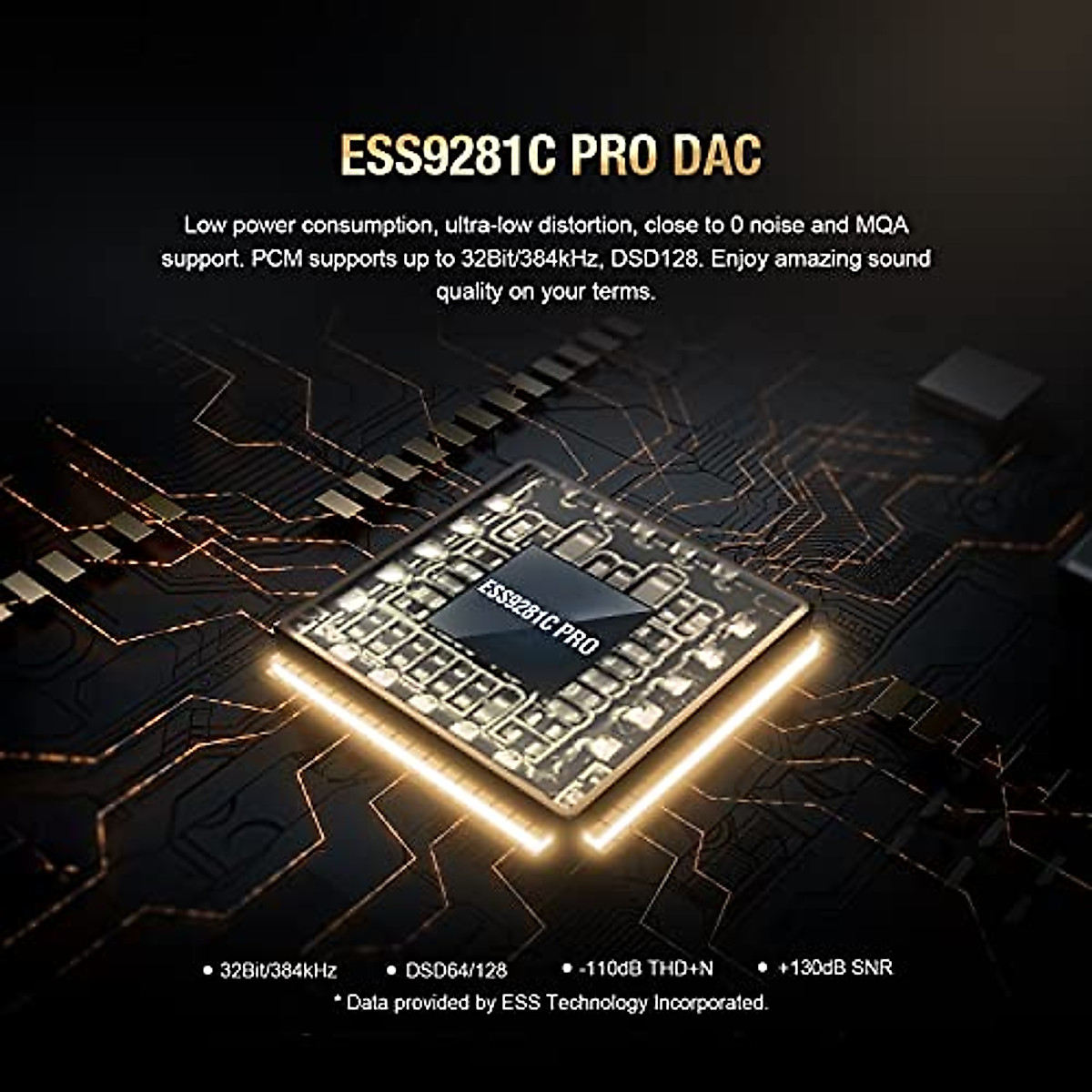 HIDIZS S3 PRO Ultra-Portable Hi-Res DAC Dongle, 8X MQA Support, PCM up to 32Bit/384kHz, DSD128 Decoding Amplifier Type-C Audio Cable Converter for Android/Windows/Mac OS/iOS/iPad OS System (Black)