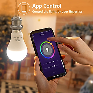Smart LED Light Bulbs 150W Equivalent, 1600LM 16W Alexa Light Bulbs, A19 E26 Ultra Bright Color Changing Light Bulbs, 2.4 GHz WiFi Dimmable Light Bulbs Compatible with Alexa, Google 4 Packs(Upgrated)
