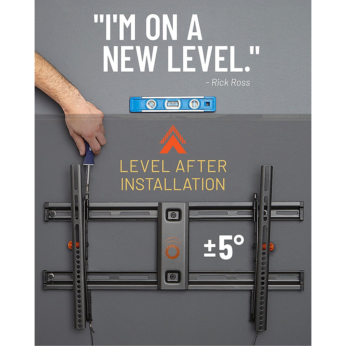 ECHOGEAR Wall Mount TV Bracket for TVs Up to 90" - Low Profile Design Tilts to Eliminate Glare - Includes Drilling Template & Can Be Leveled After Install - UL Listed for Safety