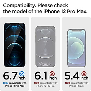 Spigen Tempered Glass Screen Protector [GlasTR EZ FIT] designed for iPhone 12 Pro Max (2020) [6.7 inch] [Case Friendly] - 2 Pack