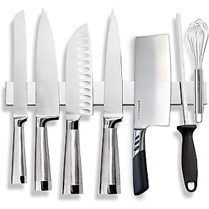 Cheer Collection Magnetic Knife Holder for Wall - 16 Inch Stainless Steel Knife Organizer, Kitchen Utensil Holder Knife Strip for Cooking Utensils, Art Supplies, Tools and Knives