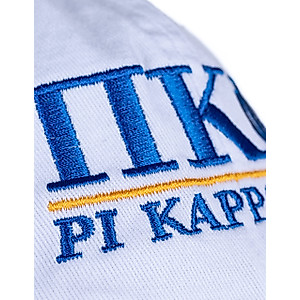 Ann Arbor T-shirt Co. Pi Kappa Phi | Classic Pi Kapp Fraternity Line PKP Baseball Rush Frat Hat Cap White