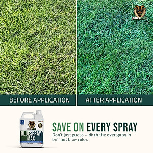 PetraMax Blue Herbicide Lawn Dye - Super Strength Concentrate 3X More Than Others, for Herbicides, Fertilizer & Weed Killer - Blue Mark Spray Indicator for Home and Commercial Sprayer Use (32 oz)