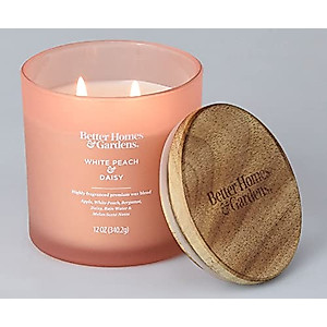 Maclock Better Homes and Gardens 12oz 2-Wick Candle, 2-Pack (White Peach and Daisy)