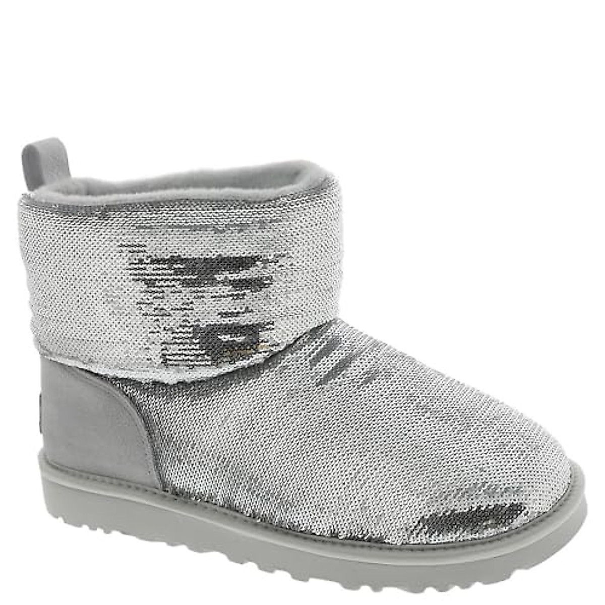 UGG Unisex-Child Classic Mini Mirror Ball Boot, Silver, 11 Toddler