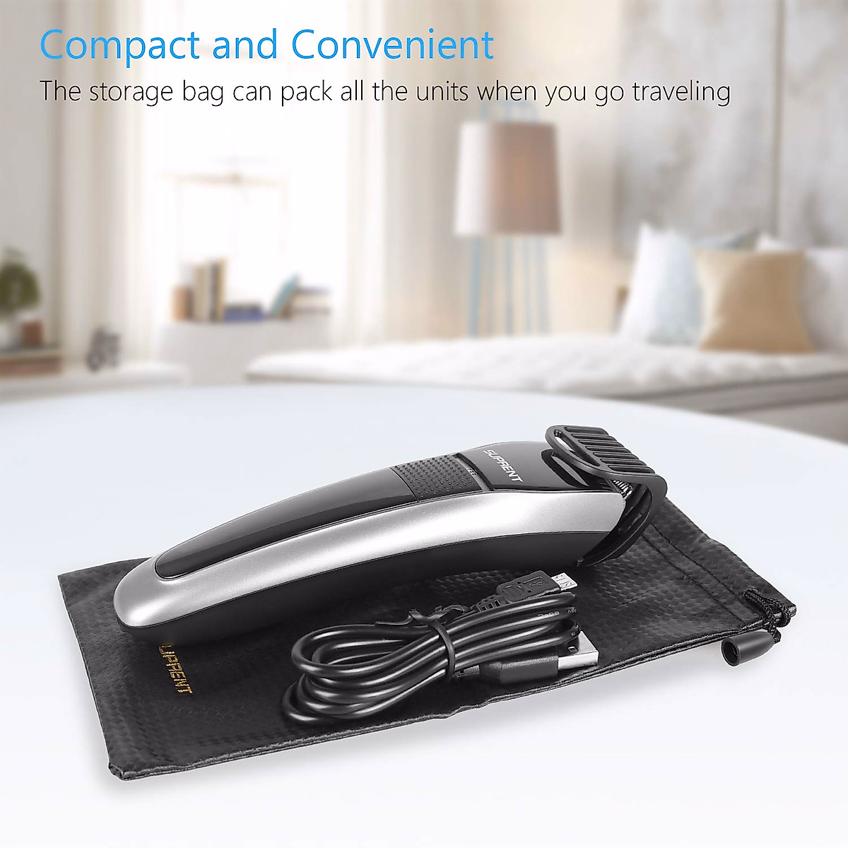 SUPRENT Beard Trimmer Adjustable length 7 Built-in Precise Lengths 2mm-14mm Beard Trimmer with 1 hour Fast&Quick USB Charge, Li-ion Battery