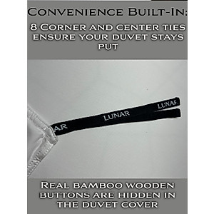 Lunar - 100 Percent Rayon Derived from Bamboo - 400 Thread Count, Eight Corner Ties, Breathable & Soft as Silk- Ideal Duvet Cover for Hot Sleepers