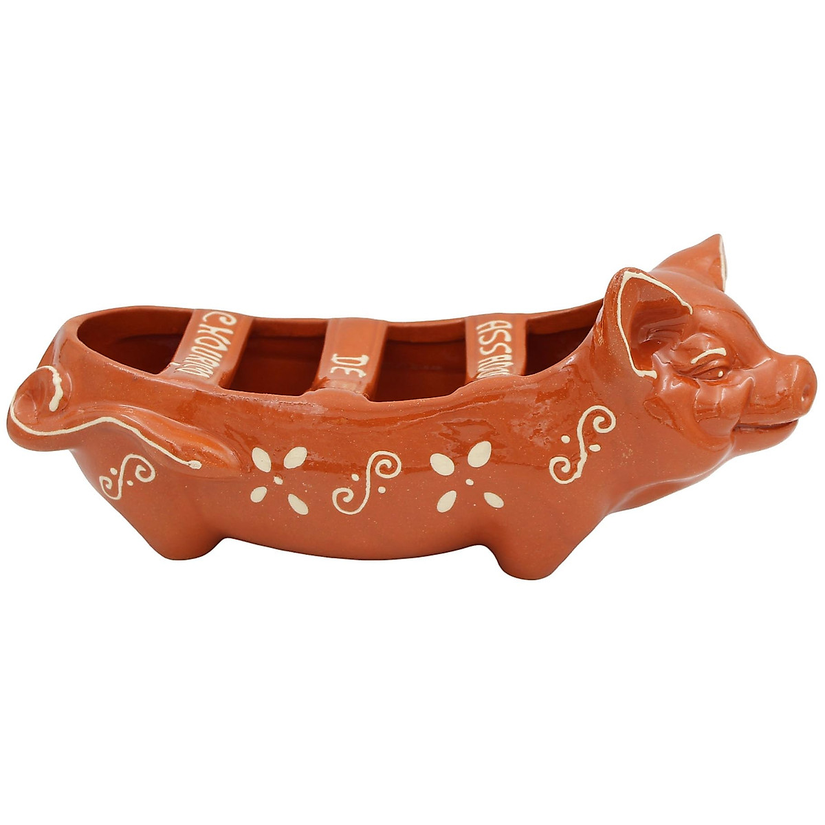 Ceramica Edgar Picas Vintage Portuguese Traditional Clay Terracotta Sausage Roaster Made In Portugal Happy Pig