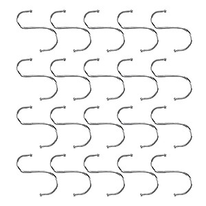 Juvielich 2.5" Wall Mounted S Shaped Hook Hangers for Towel Bag Key Kitchen Utensils, Thickness 3.6-4mm / 0.14"-0.16" Silver Colored, 20 Pcs