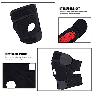 ZJchao Elbow Support, Adjustable Neoprene Tennis Golfers Elbow Brace Wrap Arm Support Strap Band Great for Joint Arthritis Pain Relief Tendonitis Sports Injury Recovery Pain Relief