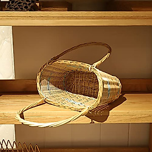 Wicker Woven Basket,Storage Basket with Handle,Large Storage Baskets for Fall Decor, Easter, Picnics, Gifts, Home Decor (Willow)