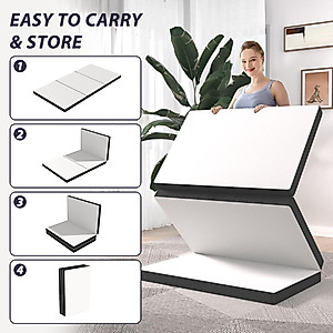 Folding Mattress, Tri-Fold Gel Memory Foam Mattress Portable Foldable Mattress with Washable Cover & Non-slip Bottom & Breathable Mesh Sides, Certipur-Us Certified, Fiberglass Free, (3 Inch, Twin)