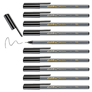 edding 55 fineliner - pen for writing, sketching or illustrating - pack of 10 - black
