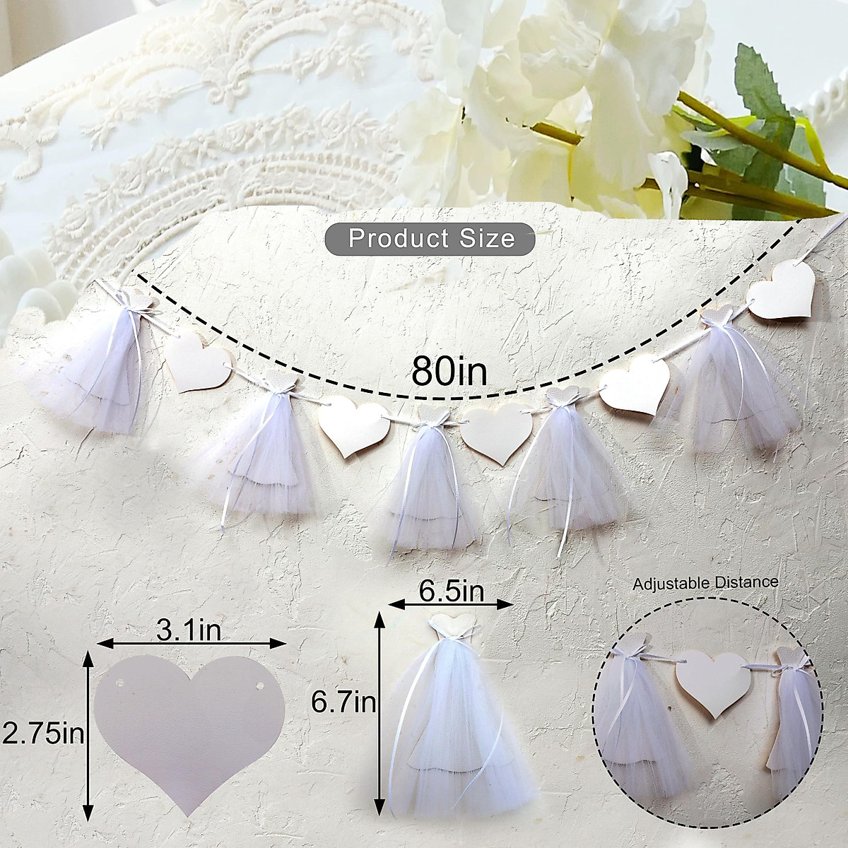 Bridal Shower Banner - Engagement Wedding Dress Banner Core Decorations for The Bride Engagement Party Supplies Bride to Be Chair Banner