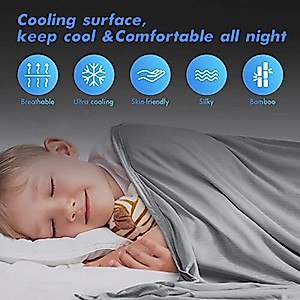 MIULEE Cooling Throw Blanket for Hot Sleepers Summer Blanket Absorbs Body Heat to Keep Cool on Night Japanese Q-Max>0.43 MICA Arc-Chill Cooling Fiber Lightweight Breathable Cold Blanket 50" x 60" Grey