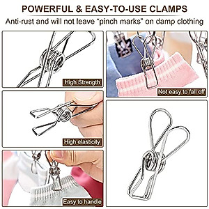 Estoder Foldable Clothes Drying Hanger Stainless Steel Laundry Drying Rack with 20 Clips, Sock Dryer Hanger for Hanging Underwear, Towels, Baby Clothes, Lingerie, Bra, Hat, Scarf, Gloves, Diapers