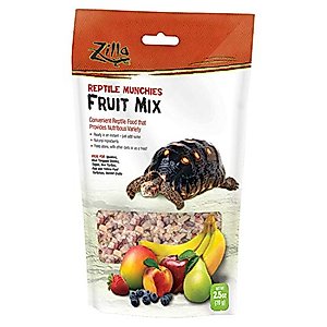 Zilla Reptile Food Munchies Fruit Mix for Pet Iguanas, Skinks, Tegus, Box Turtles, Tortoises & Hermit Crabs, 2.5 Ounce