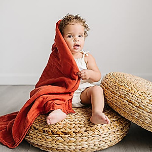 Natemia Bamboo Muslin Baby Blanket - Super Soft, Absorbent, Breathable - 6 Layer 47”x 47” for Babies and Toddlers - Multi Use Baby Towel, Stroller Cover and Receiving Blanket