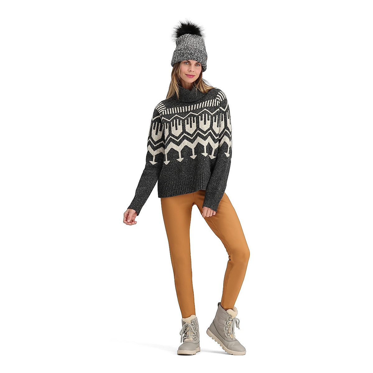 Obermeyer Willow Turtleneck Sweater Basalt LG