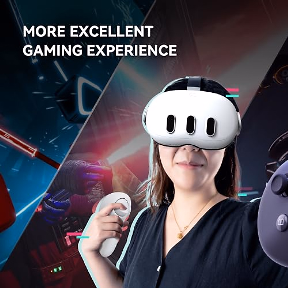 MOJOXR Silicone Face Cover and Lens Cover Compatible with Quest 3, Accessories Bundle Provide Comprehensive Protection for Your VR Headset, Sweatproof Washable Anti-Dust (Black)