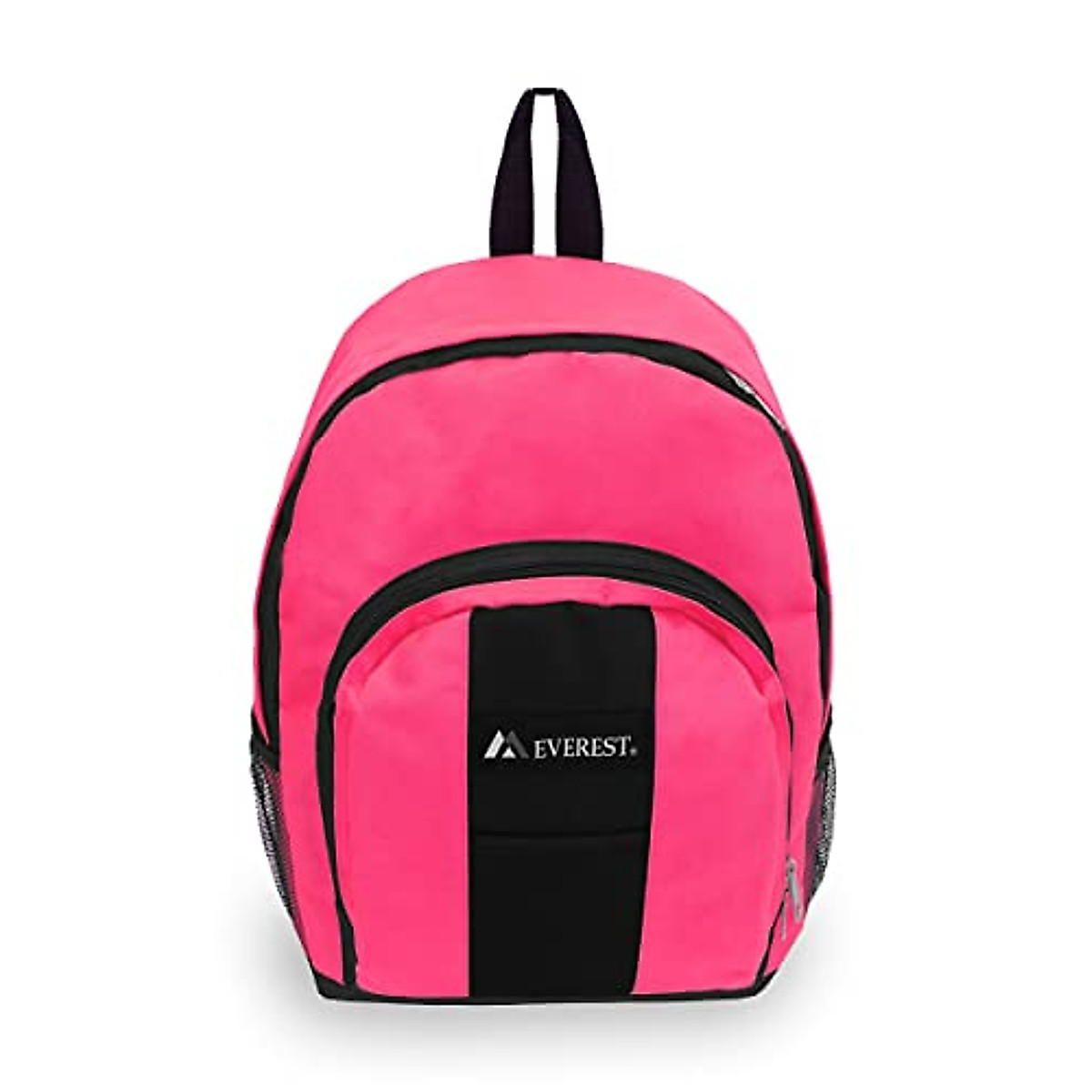 Everest Luggage Backpack with Front and Side Pockets, Hot Pink/Black, Large