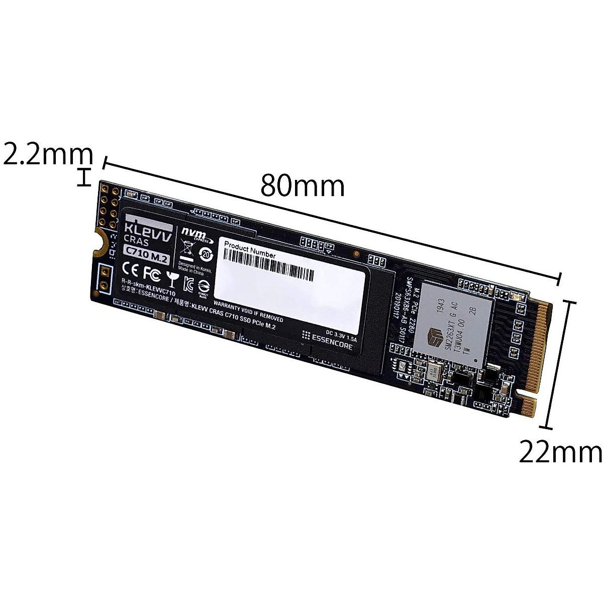 KLEVV CRAS C710 1TB M.2 NVMe PCIe Gen3x4 Internal SSD up to 2100MB/s (K01TBM2SP0-C71)