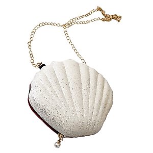 ABOOFAN 1pc Women' s Shell Pearl Crossbody Purse Shiny Seashell Chain Handbag (White)