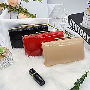 Labair Women Evening Bag Patent Leather Clutch Wedding Clutch Formal Party Purse.(Nude)