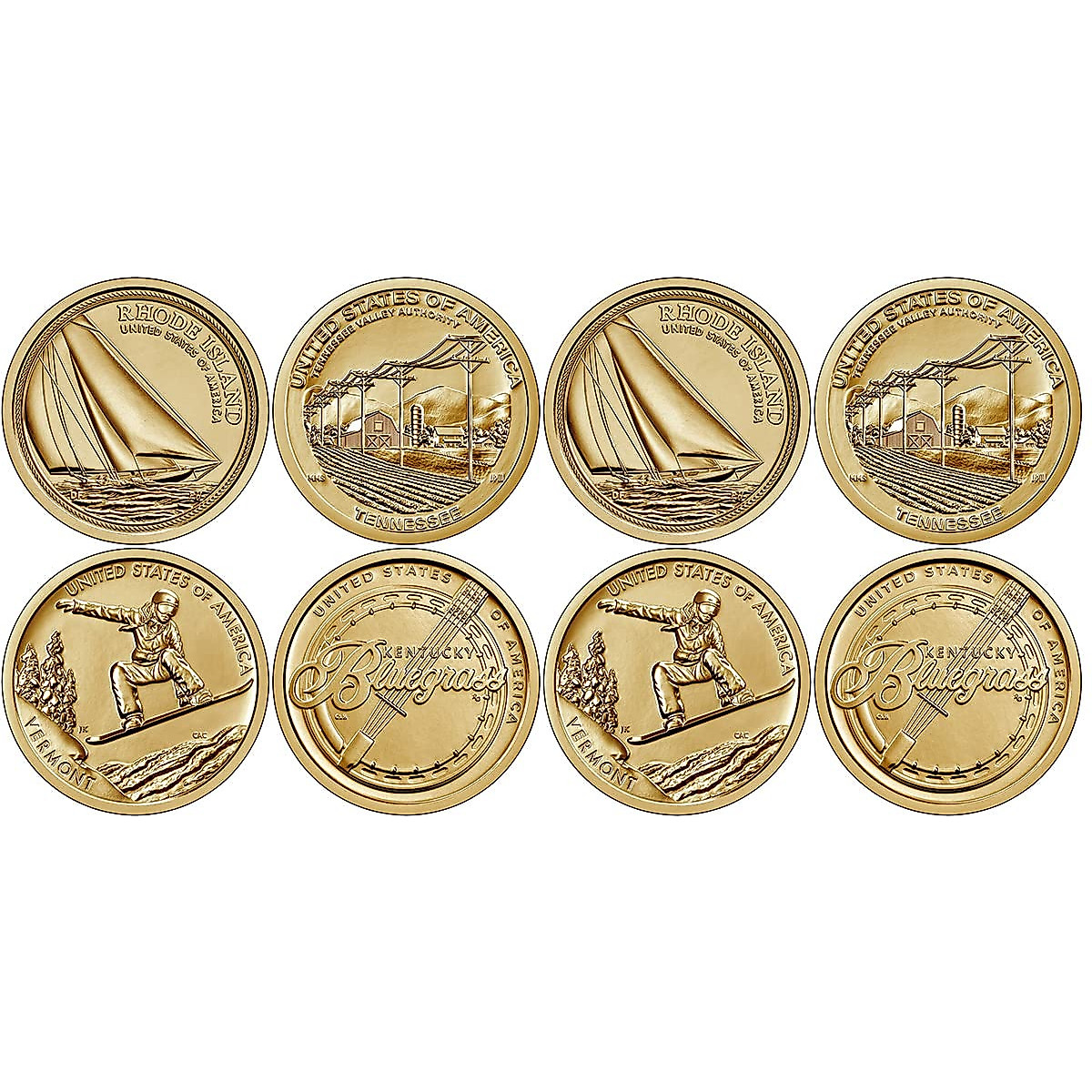 2022 P & D American Innovation Dollar Complete Full Year Set 8 Coins $1 US Mint UNC