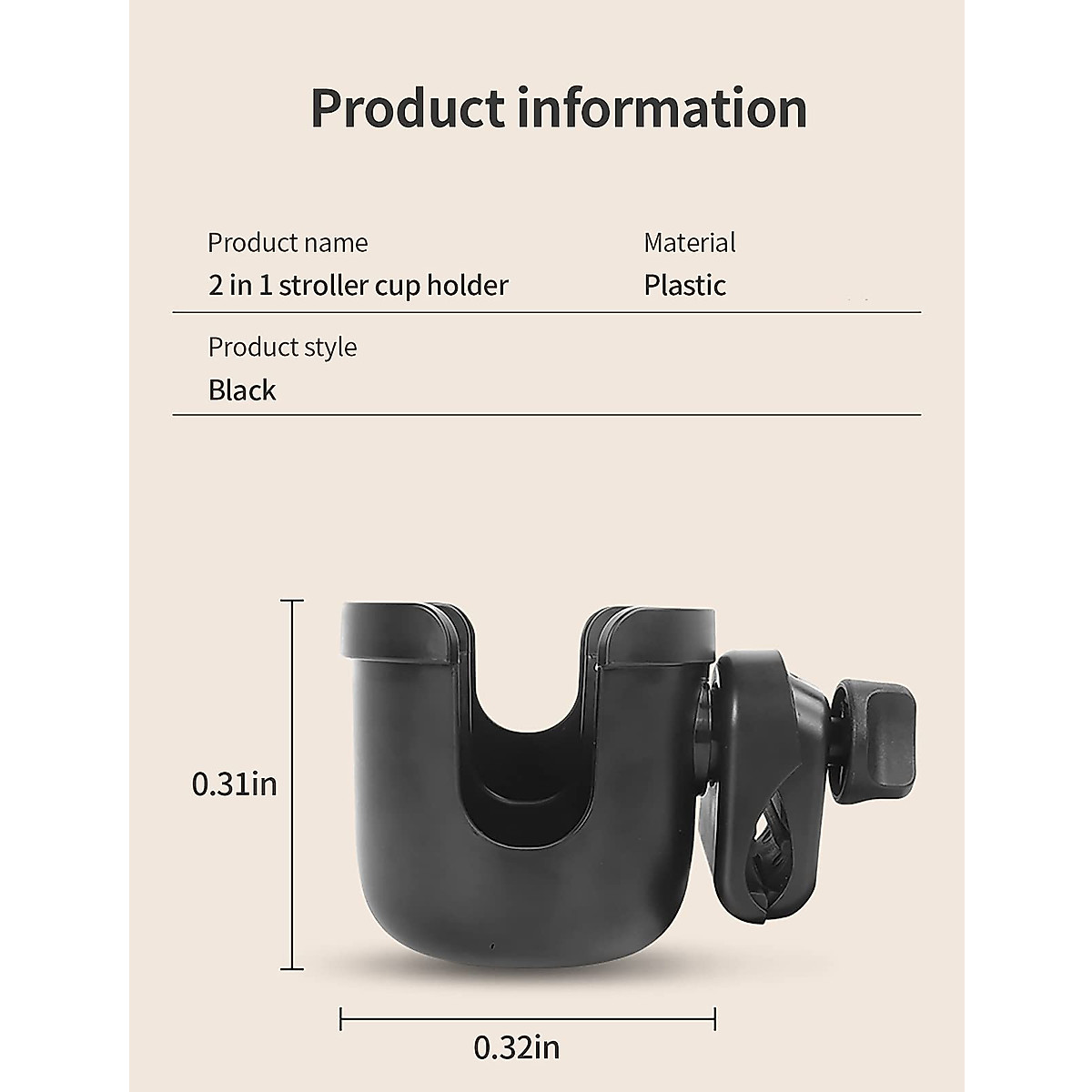 YEEJA 2in1 Stroller Accessories Bottle Holder with Phone Holder.Multiple uses Such as Phone Holder for Bike，Bike Cup Holder，Wheelchair Accessories.