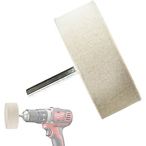 Gold Label Detailing Glass Polishing Drill Wheel Bob with Hexagonal Shaft for Use with Cerium Oxide | Remove Scratches and Scuffs in Windshields, Windows, Table Tops and More …