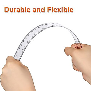 30PCS Clear Ruler Plastic Rulers 12 Inch, with Inches and Metric for School Classroom, Home, or Office (Clear)