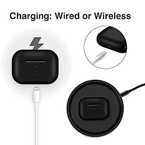 Upgraded Wireless Charging Case Compatible for Air Pod Pro 1 2, Replacement Wireless Charger Case Compatible with Pro 1 2, with Bluetooth Pairing Sync Button (Black)