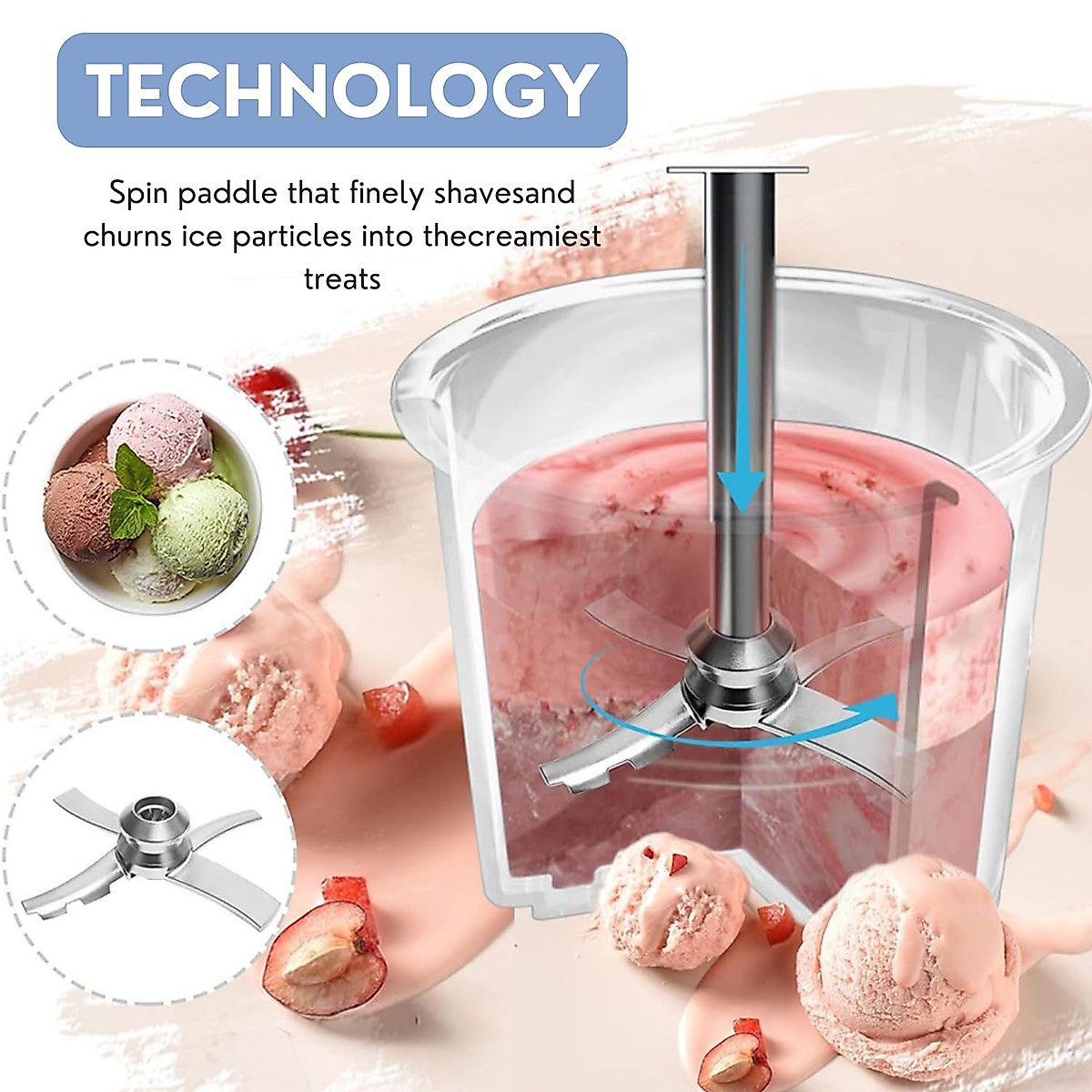 Replacement Paddle Blade for Ninja Creami Series Ice Cream Makers -Compatible with Ninja NC299, NC300, NC301 series-Stainless Steel