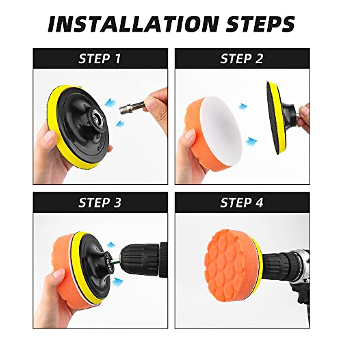 LUCKUT Decal Remover, Adhesive Remover, 13PC Rubber Pin Stripe Removal Tool Kit for Drill for Automotive Car Sticker, Vinyl, Rv, with Polishing Pads, Wool Buffing Pad and Razor Blades