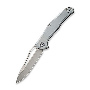 CIVIVI Fracture Edc Folding Knife –Gray Stonewashed Drop Point blade, G10 Handle, Slip Joint Pocket Knife for Indoor and Outdoor C2009B (Gray)